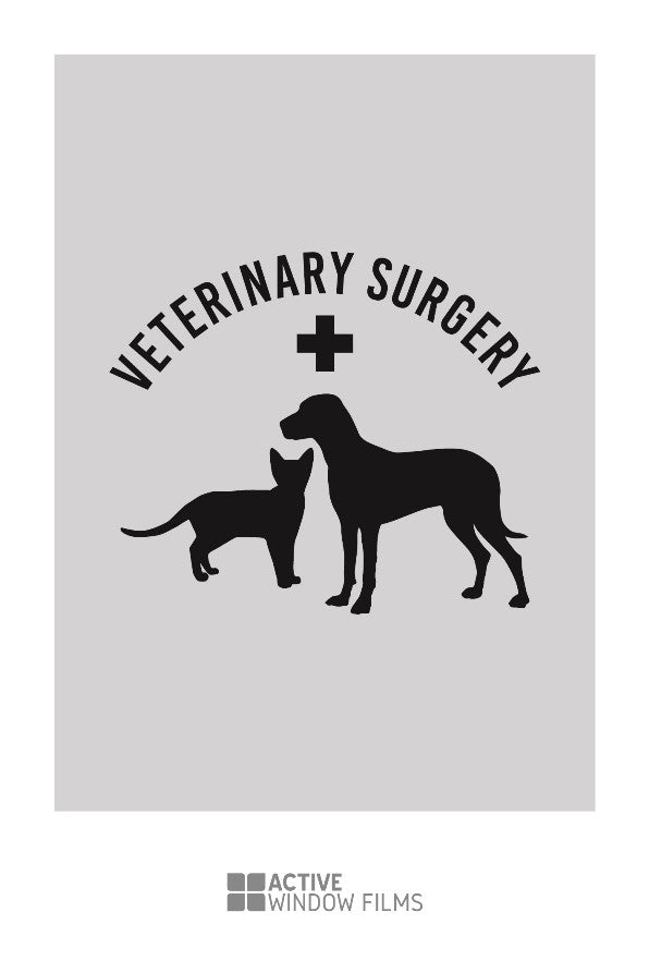 P4 - Veterinary cat & dog printed bespoke custom frosted window film ...