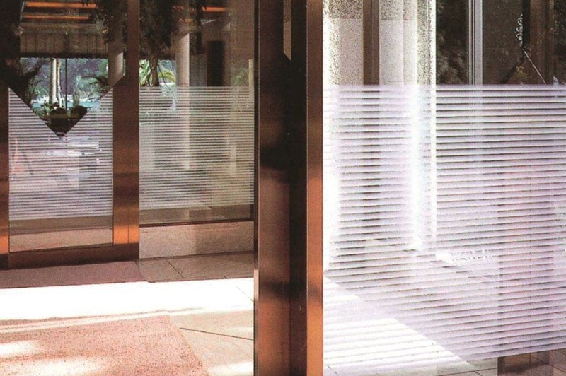 Patterned Decorative White Window Film Frosted Glass Film LINE PATTERN ...