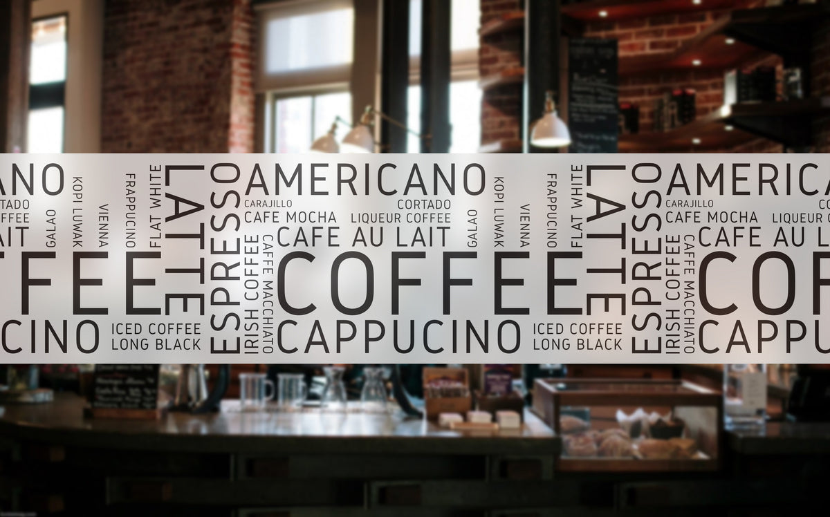 C16 - Cafe banner frosted window privacy partition - screening window ...