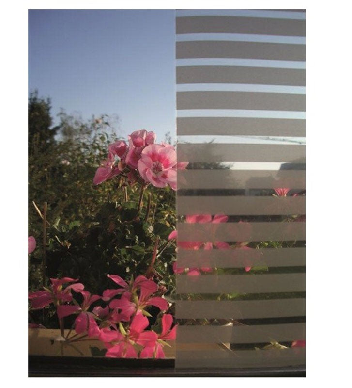 Patterned Decorative Silver Window Film Privacy Glass Film Silver Line ...